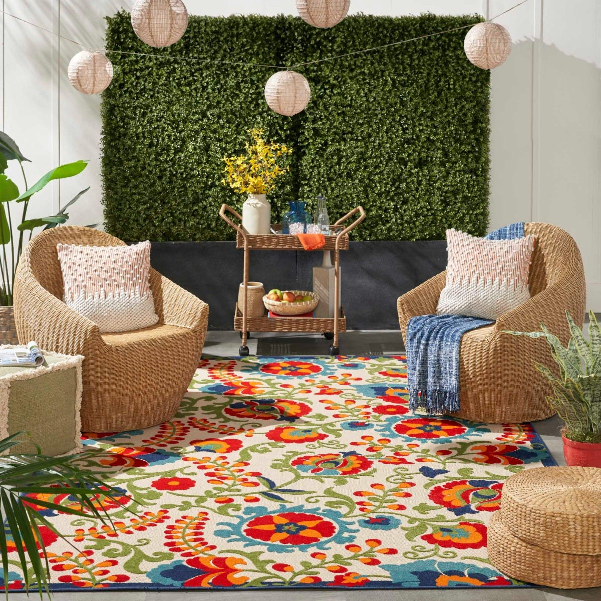 Aloha Farmhouse Floral Multicolored Outdoor Rug ALH17 Nourison Home